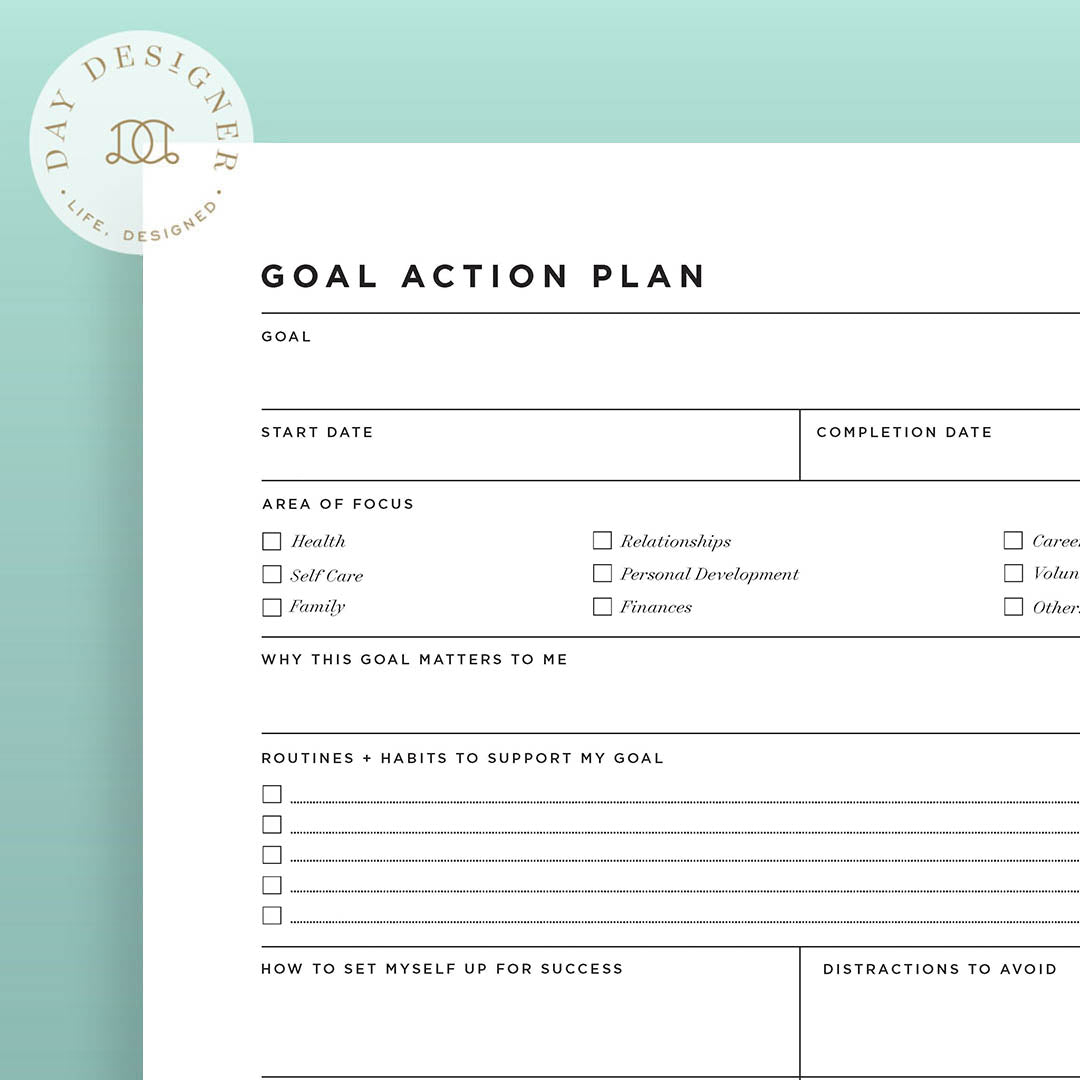 Free Goal Action Plan Printable – Day Designer