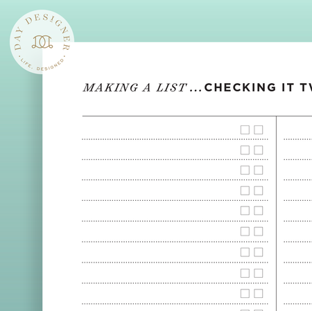 Making a List, Checking it Twice | Day Designer
