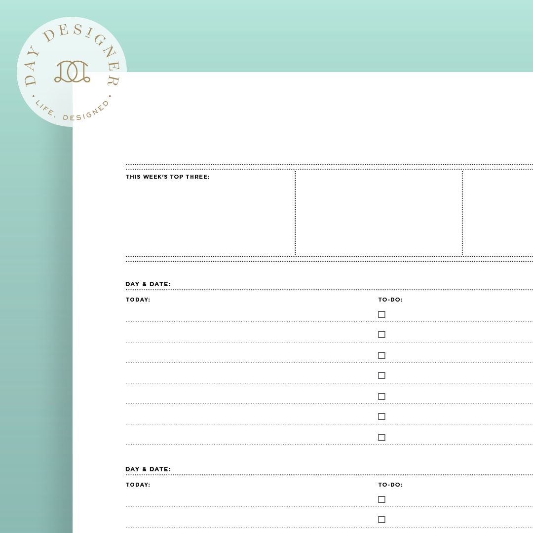 Free Weekly Planner Printable | Day Designer